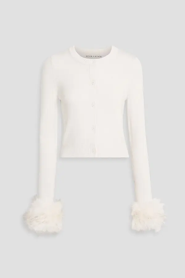 Alice + Olivia Alice Olivia Dollie Woolblend Cardigan - Ecru