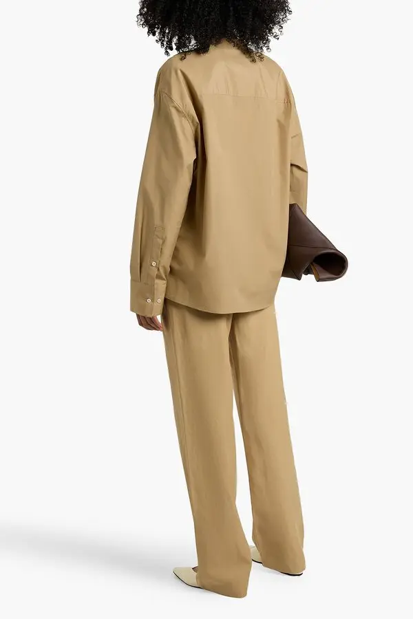 Loulou De Saison Pavi Cotton-poplin Shirt - Sand