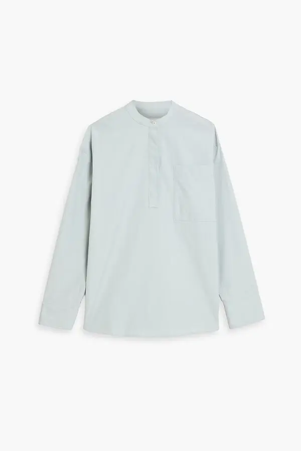 Loulou De Saison Pavi Cotton-poplin Shirt - Sky Blue