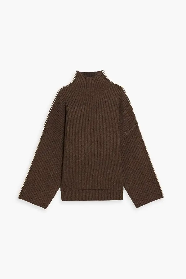 Rag & Bone Ingrid Embroidered Wool Turtleneck Sweater