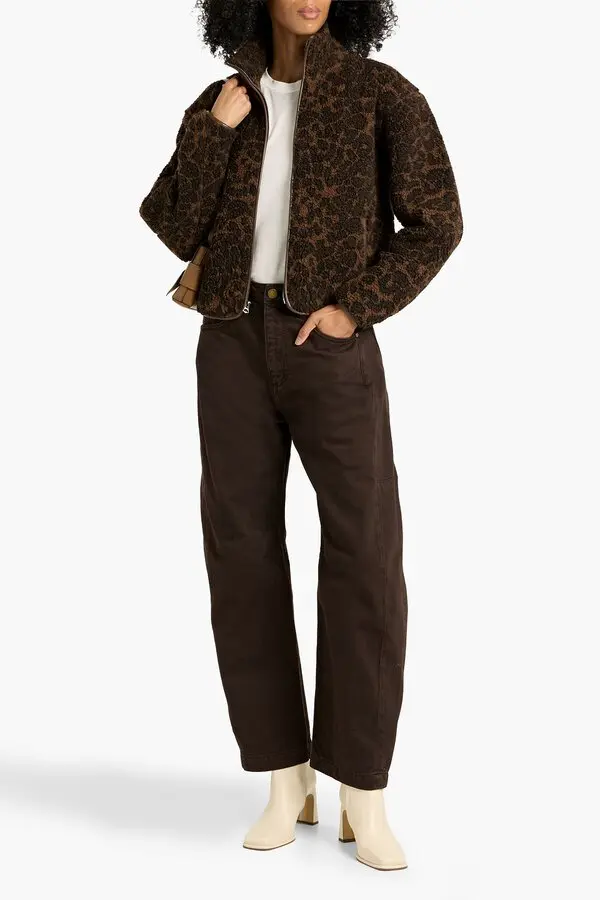 Rag & Bone Leopard-print Teddy Fleece Jacket - Brown