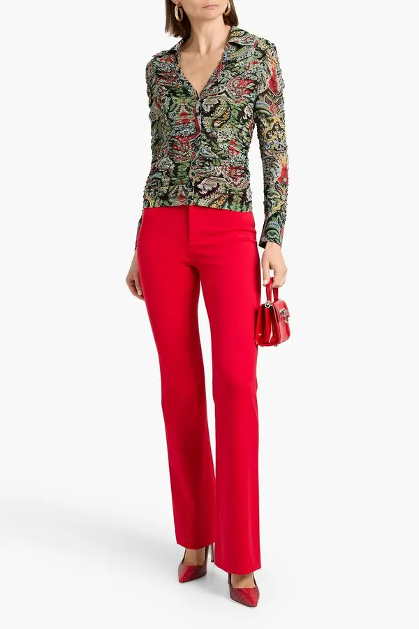 Alice + Olivia Deanna Crepe Bootcut Pants