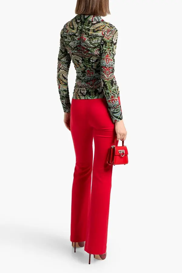 Alice + Olivia Deanna Crepe Bootcut Pants