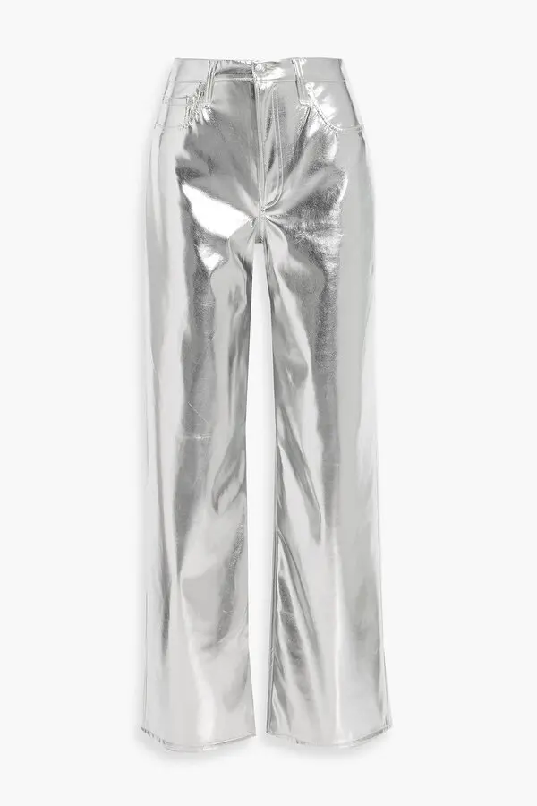 Rag & Bone Logan Metallic Straight-leg Pants - Silver