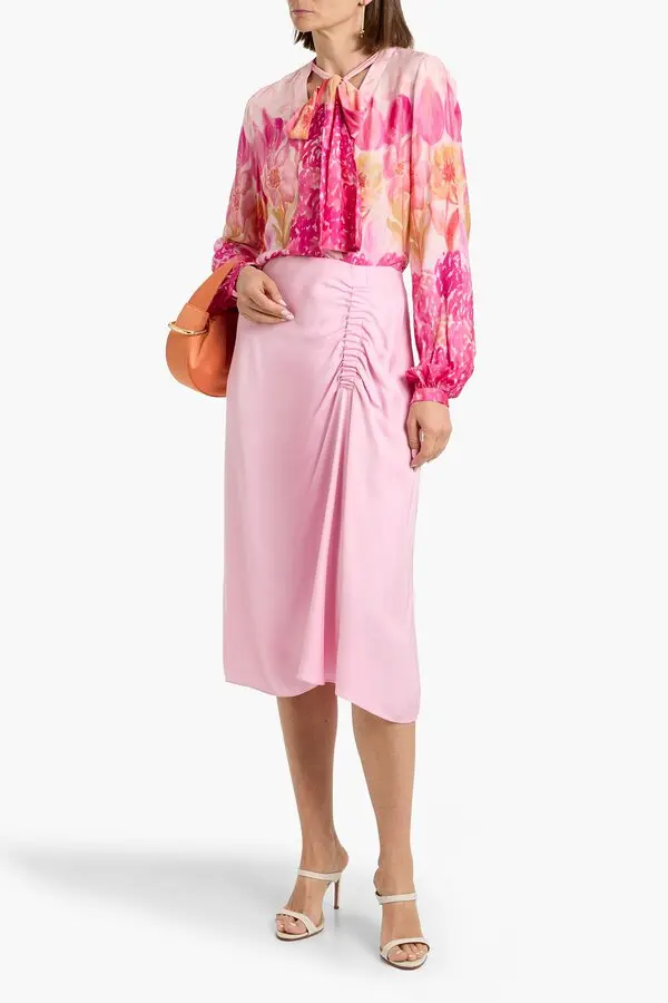 PatBO Sintra Pussy-bow Printed Blouse