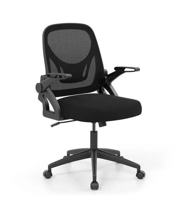 GOUUN Ergonomic Office Chair With Lumbar Support And Flip-up Arms - Black