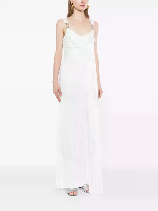 Versace Draped Jersey Dress - White
