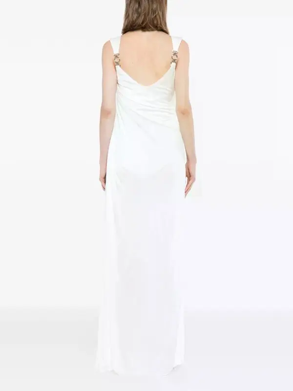 Versace Draped Jersey Dress - White