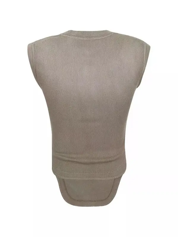 Off-White Logo-print Ribbed Tank Top - Neutrals