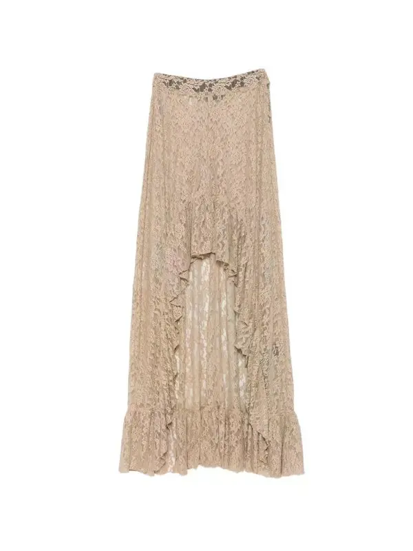 BARBARA BOLOGNA Asymmetric Ruffled Lace Skirt
