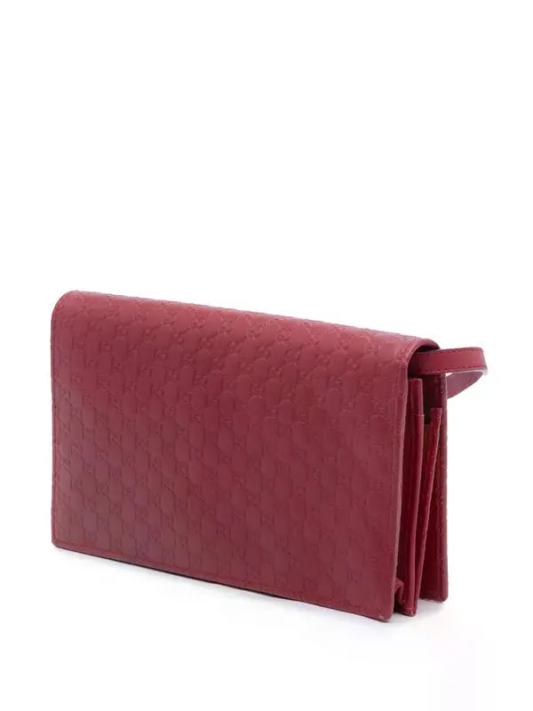 Gucci Microssima Wallet On Strap Crossbody Bag - Red