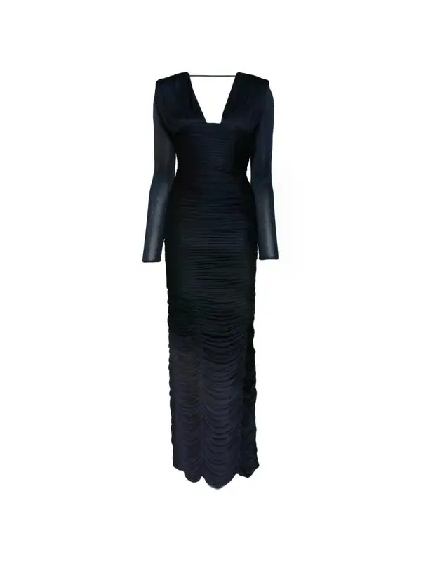 Versace Draped Silk Crêpe Midi Dress