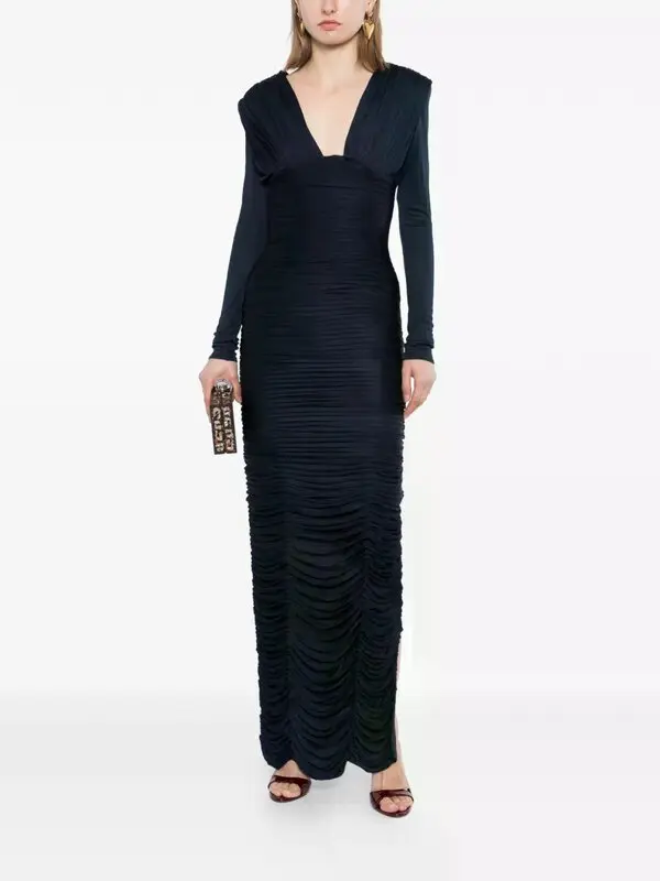 Versace Draped Silk Crêpe Midi Dress