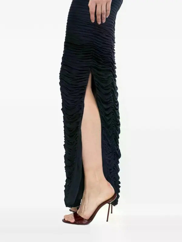 Versace Draped Silk Crêpe Midi Dress