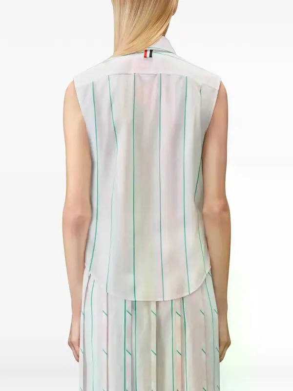 Thom Browne Sleeveless Striped Cotton Shirt