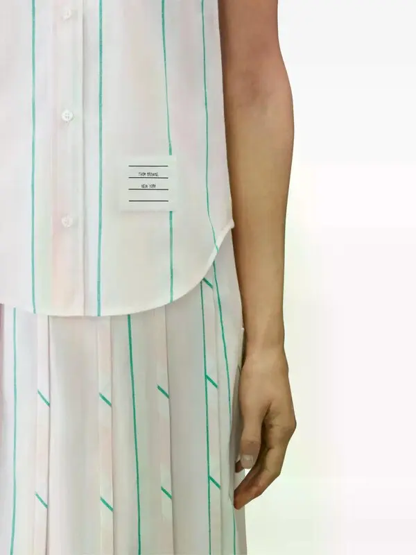Thom Browne Sleeveless Striped Cotton Shirt