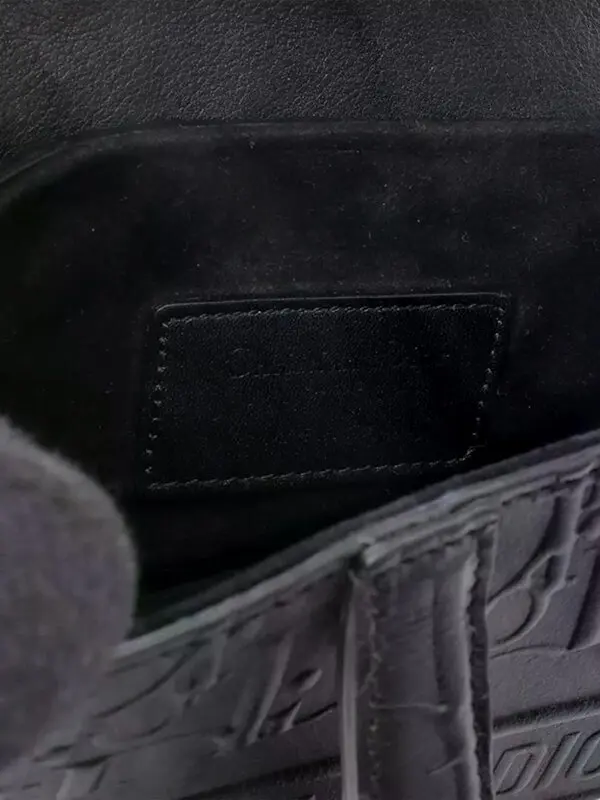 Dior Mini Oblique Embossed Saddle Satchel - Black