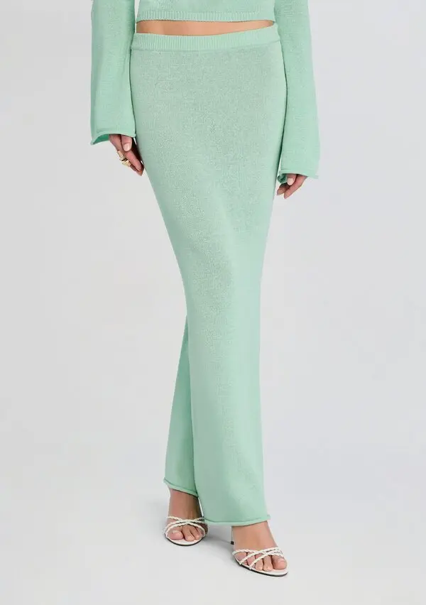 SEROYA Kora Knit Maxi Skirt - Spearmint