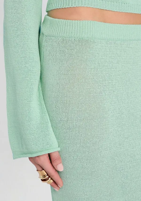 SEROYA Kora Knit Maxi Skirt - Spearmint
