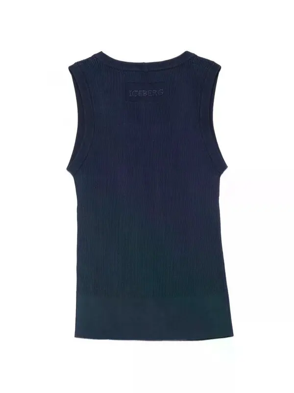 Iceberg Scoop-neck Ribbed Tank Top - Blue