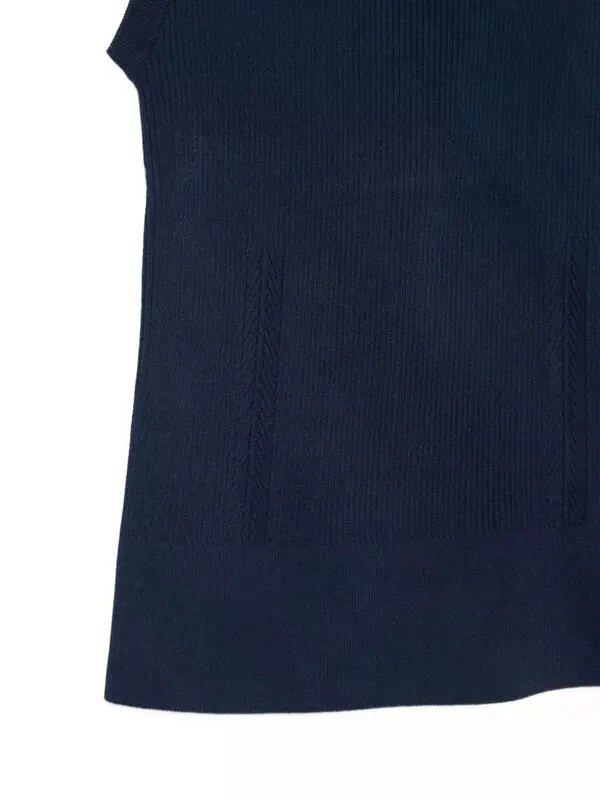 Iceberg Scoop-neck Ribbed Tank Top - Blue