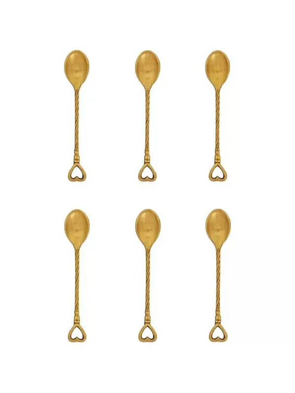 BITOSSI HOME Heart-detail Twisted Coffee Spoons - Gold