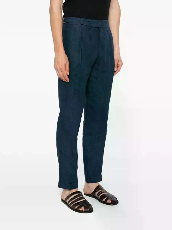 BRIGLIA 1949 Buckle-detail Pleated Trousers - Blue
