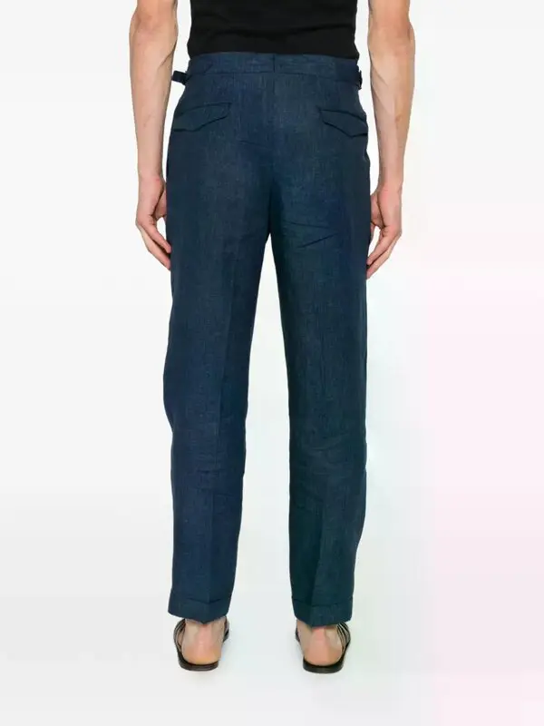BRIGLIA 1949 Buckle-detail Pleated Trousers - Blue