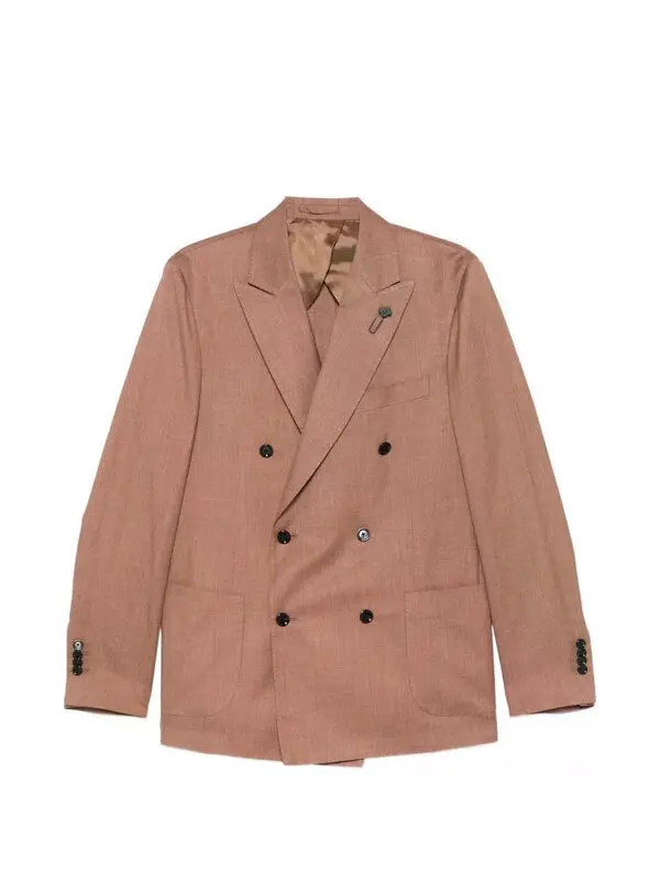 LARDINI Double-breasted Blazer - Brown