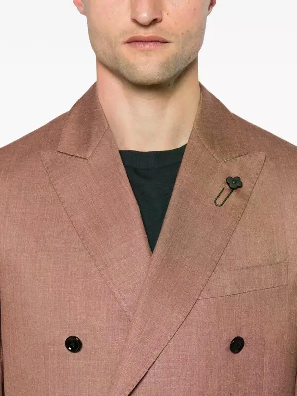 LARDINI Double-breasted Blazer - Brown