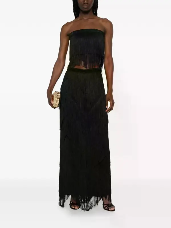 BLESS Fringed Maxi Skirt