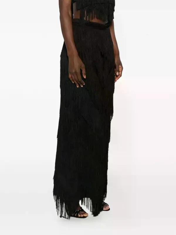 BLESS Fringed Maxi Skirt