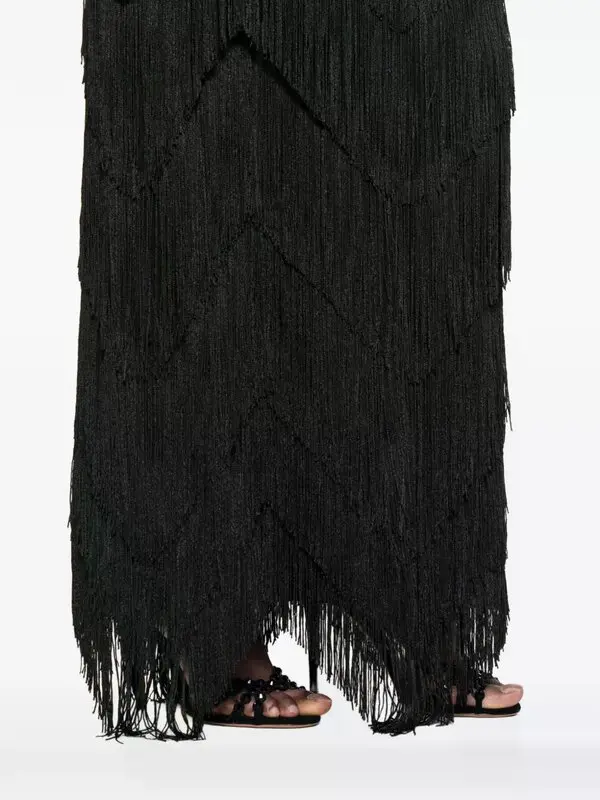 BLESS Fringed Maxi Skirt