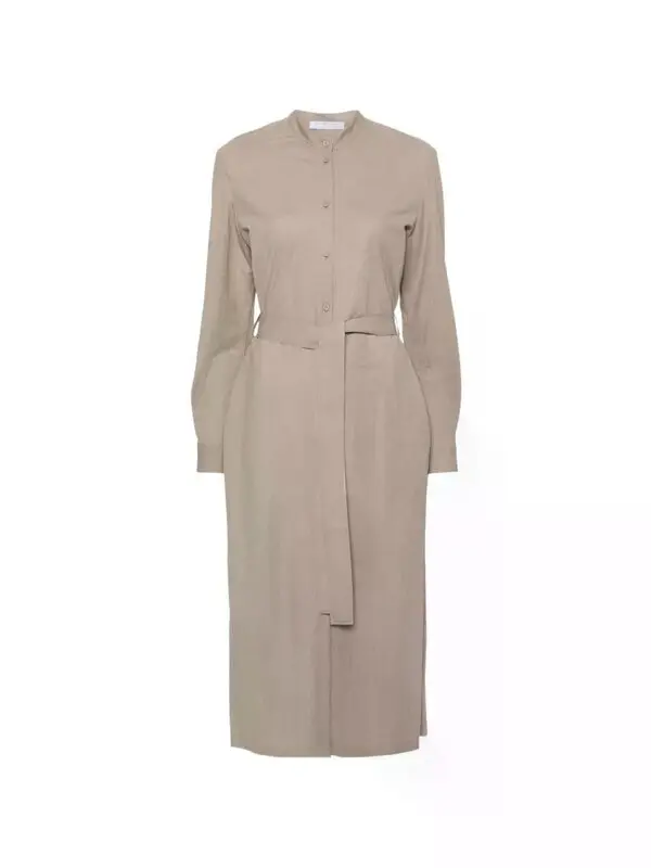 Harris Wharf London Belted Button-front Dress - Neutrals