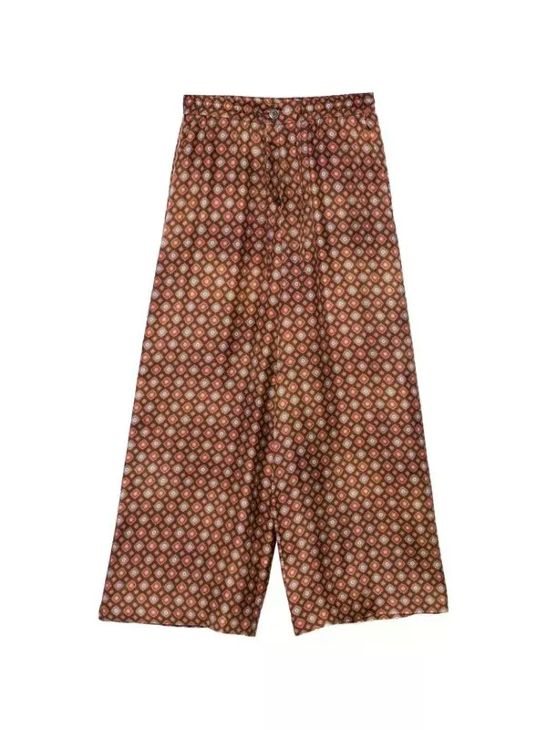 PIERRE-LOUIS MASCIA Geometric-print Silk Trousers