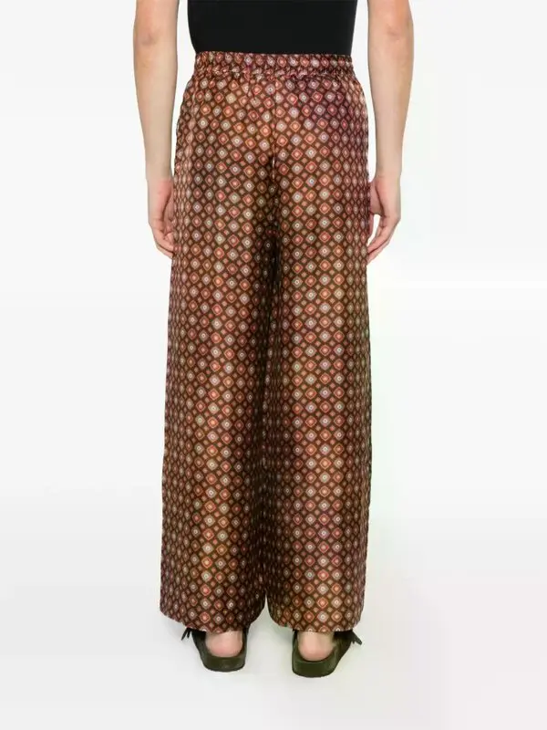PIERRE-LOUIS MASCIA Geometric-print Silk Trousers