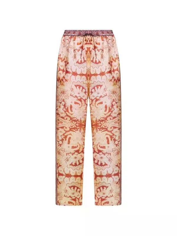 PIERRE-LOUIS MASCIA Tapestry-print Silk Trousers - Red