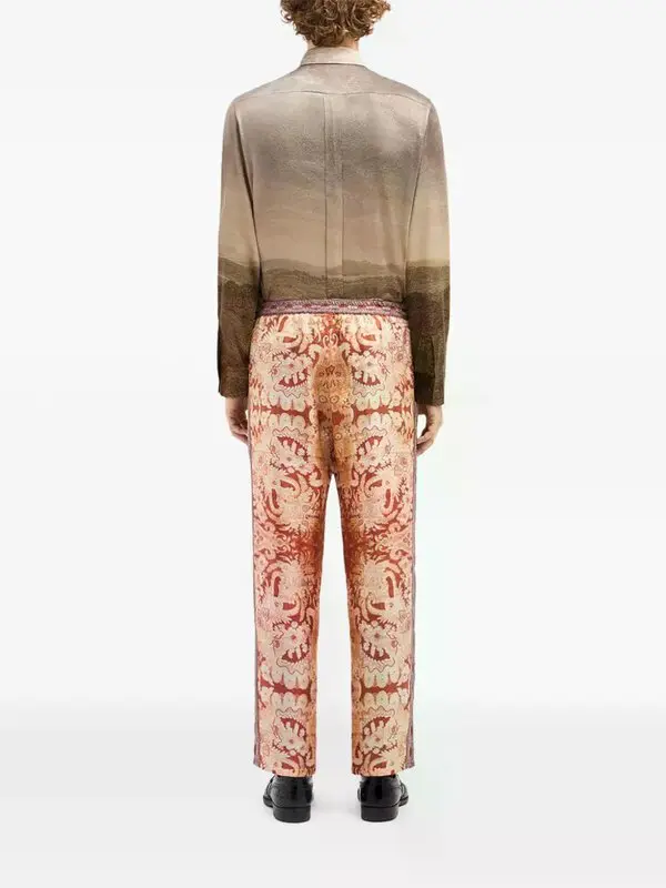 PIERRE-LOUIS MASCIA Tapestry-print Silk Trousers - Red