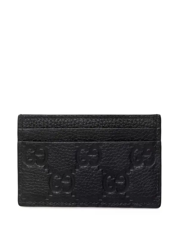 Gucci Gg-debossed Leather Cardholder - Black