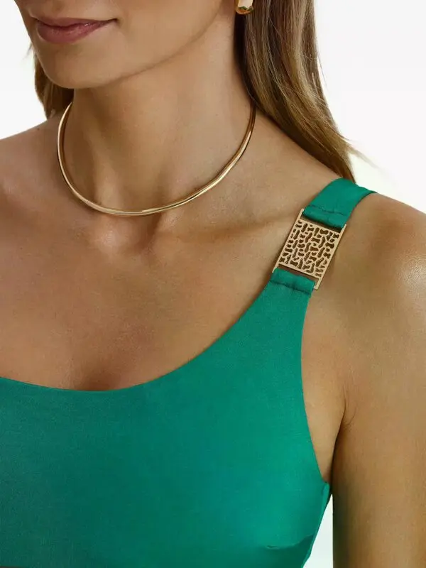 SOFIA ERHAN Embellished One-shoulder Bikini - Green