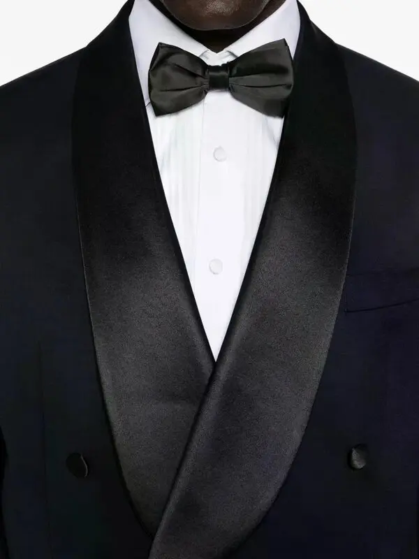 LUIGI BIANCHI MANTOVA Double-breasted Satin-trim Suit