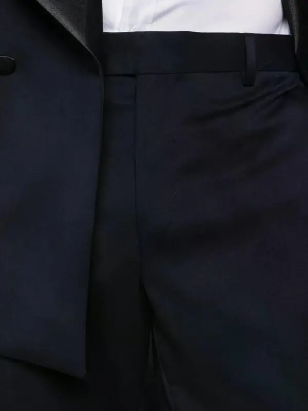 LUIGI BIANCHI MANTOVA Double-breasted Satin-trim Suit