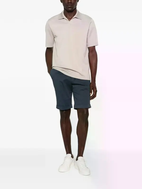 BRIGLIA 1949 Pleated Turned-up Shorts - Blue