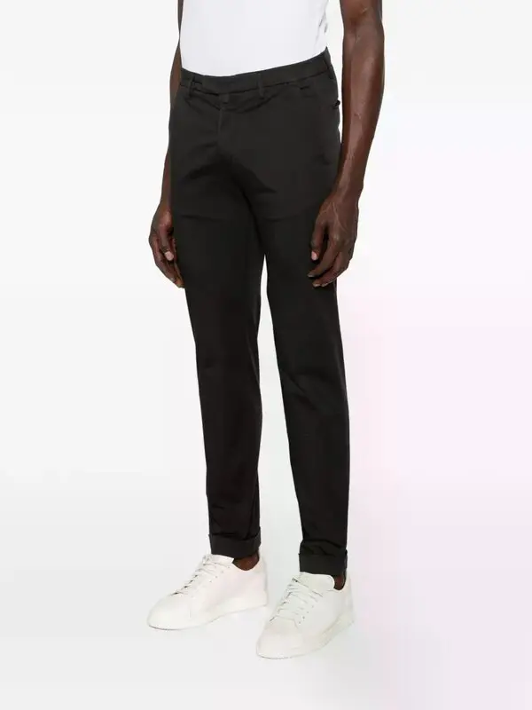 BRIGLIA 1949 Turn-up Hem Trousers - Black