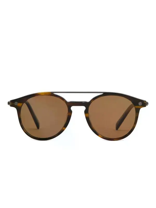 TOD'S Braided Round-frame Sunglasses - Brown