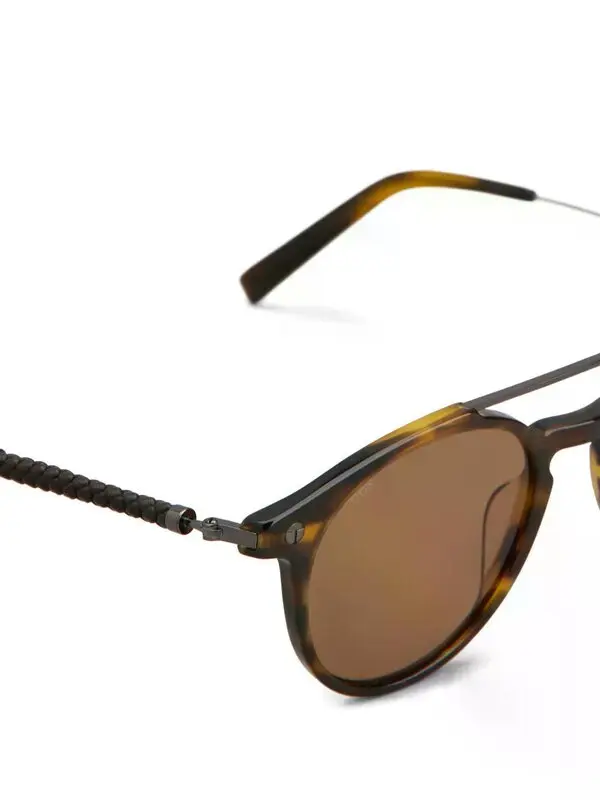 TOD'S Braided Round-frame Sunglasses - Brown