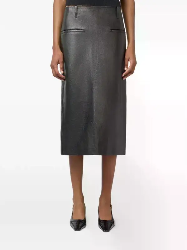 TOD'S Midi Leather Skirt