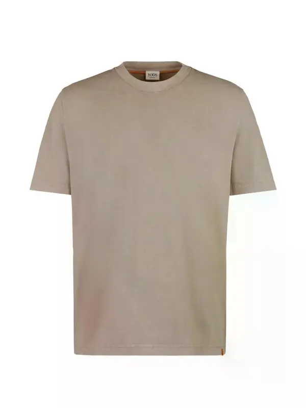 TOD'S Embroidered-logo T-shirt - Neutrals