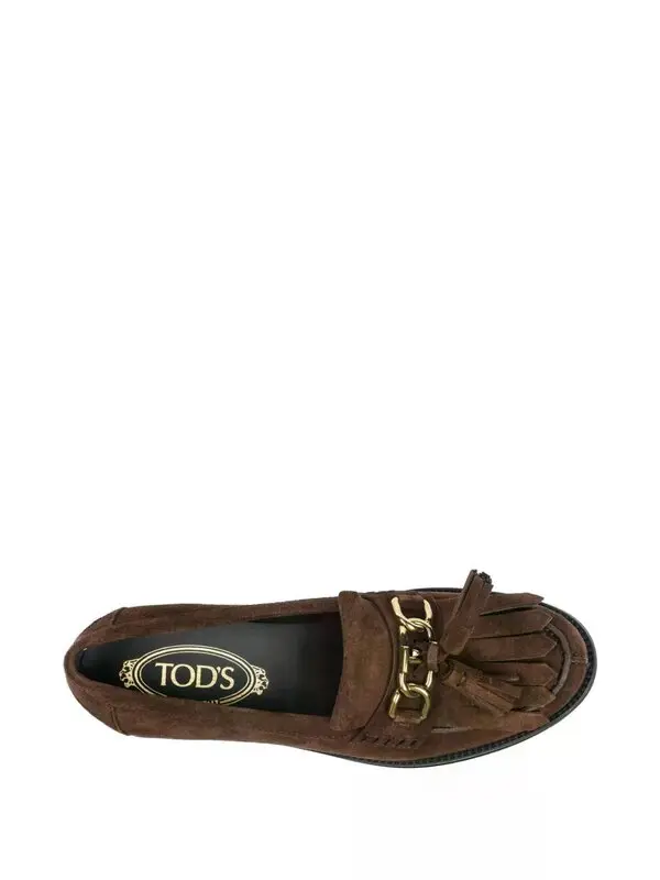 TOD'S Double-t Tassel Suede Loafers