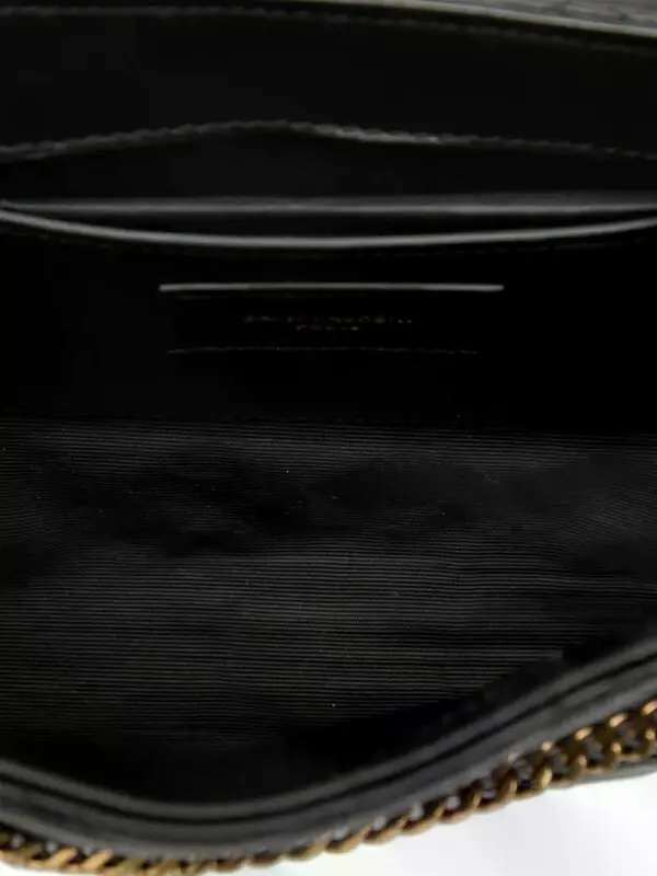 Saint Laurent Mini Quilted Lambskin Monogram Nolita Crossbody Bag - Black